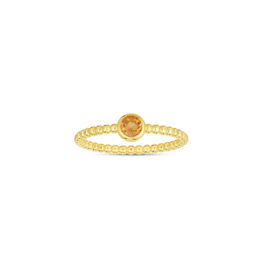 14K Gold Popcorn Petite Citrine Ring | Phillip Gavriel