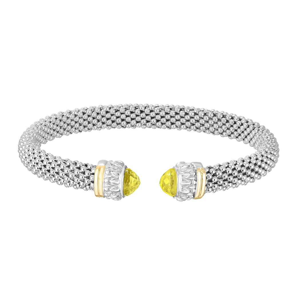 Silver & 18K Gold Prosecco Yellow Quartz Cuff | Phillip Gavriel