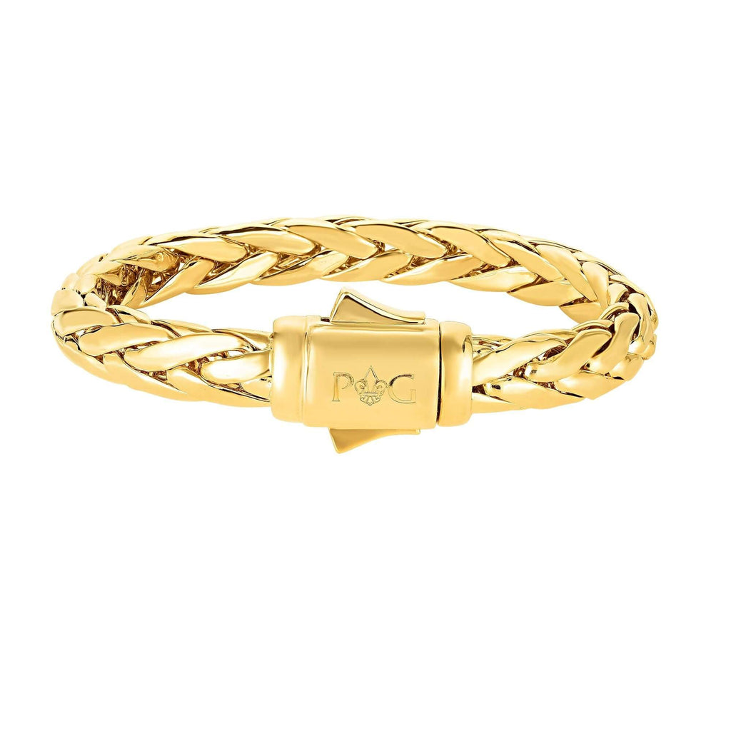 14K Gold Extra Bold Half Round 10mm Woven Chain Bracelet | Phillip Gavriel